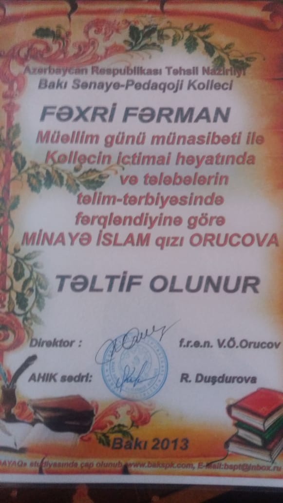 Bu gün Minayə İslam qızı Orucovanın 60 yaşı tamam olur – Faxrali kəndi